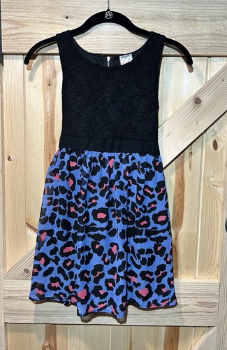 D-Signed Disney Girls Sz Small 7/8 Black Blue Animal Print Chiffon ...