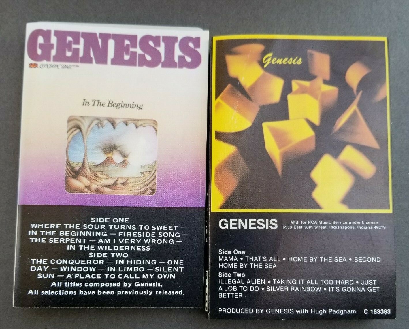 Genesis in the Beginning 1977 Cassette + Phil Collins Genesis 1983 Tape ...