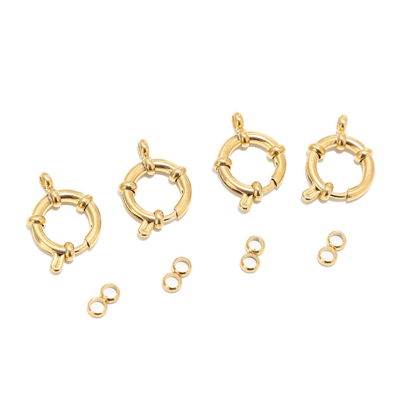 10 sets 316L stainless steel Spring Ring Clasps with hoop Eight ...