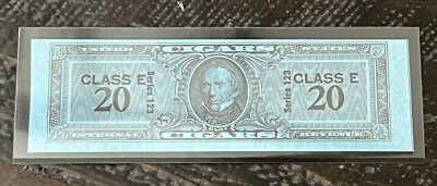 1950's Taxpaid Tobacco Stamp Cigar Stamp Class E, Series 123, 20 cigars ...