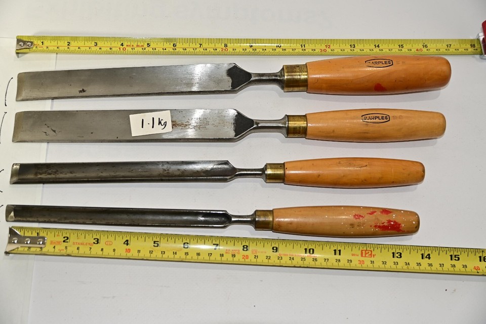 Four Vintage Paring Gouges By Marples Beech Handles Brass Ferrules | eBay