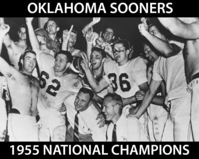 1955 OKLAHOMA SOONERS Team National Champions Team 8 x 10 Photo Poster ...