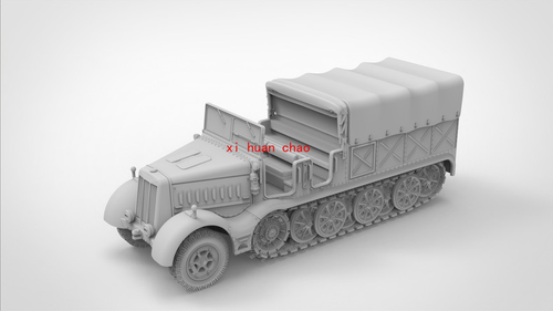3D Printed Model 1/72 German Sd.Kfz.9 18-ton half-track tractor Model ...