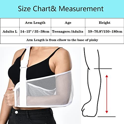 ledhlth white mesh arm sling for shoulder injury women shower sling for ...