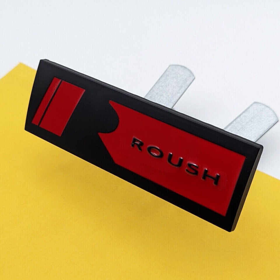 2005-2017 Ford Roush Square R Grill Badge Emblem Body | Black/Red | 2X ...