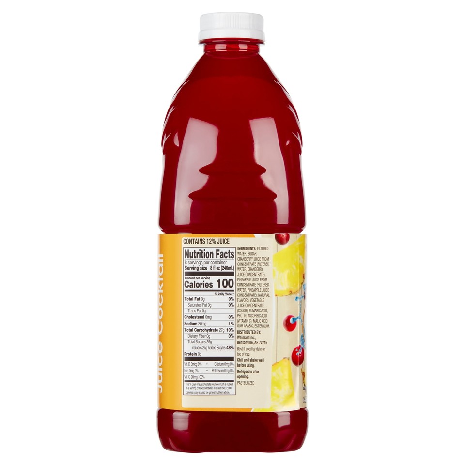 (6 pack) Great Value Cranberry Pineapple Juice Cocktail, 64 fl oz ...