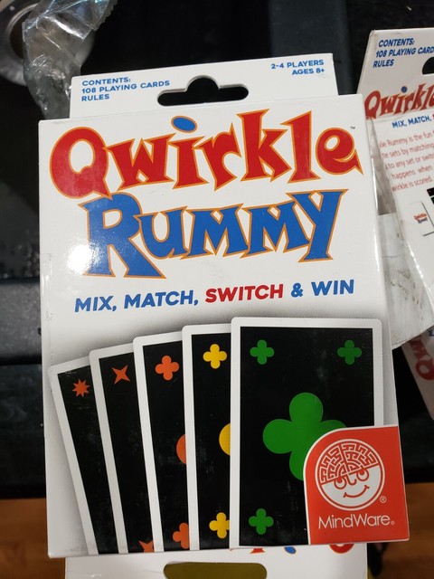 MindWare Qwirkle Rummy Mix Match Switch- Card Game Ages 8 | 2-4 Players ...