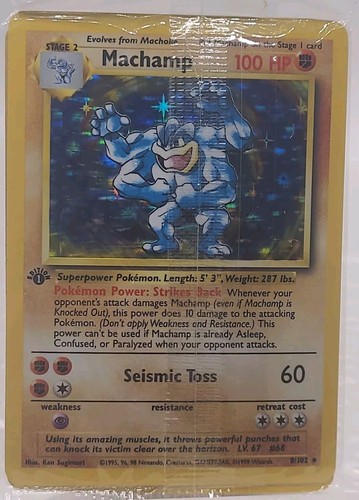 MACHAMP POKEMON Card FACTORY SEALED 1st Edition 1999 Mint Condition ...