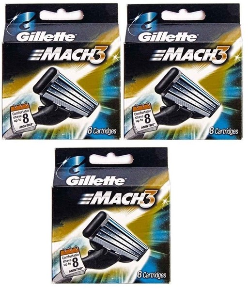 Gillette Mach 3 Razor Blades Refills 8 Replacement Cartridges for sale ...