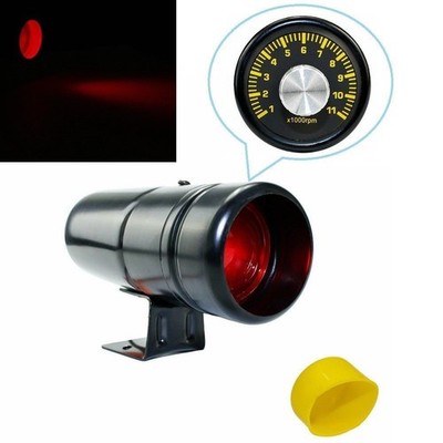 Black 1000-11000 RPM Adjustable Tachometer Tacho Gauge Shift Light Red ...