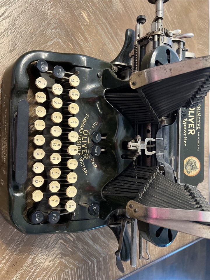 Antique Oliver Typewriter No. 9 Printype Standard Batwing Vintage | eBay