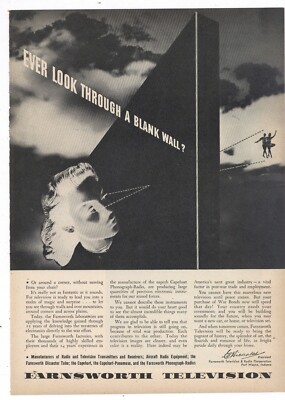 1942 Farnsworth Television Ad: World War Two Theme - TV After WW2 ...