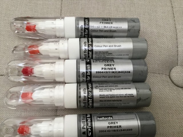 Halfords Touch up Pen and 5 X Brush Grey Primer 12.5ml for sale online ...