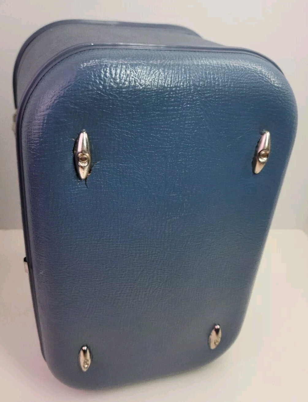 VTG Retro MCM Blue Travel Hard Case Cosmetic Luggage Mid Century ...