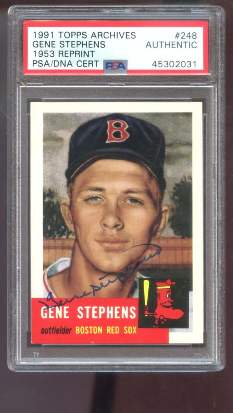 1991 Topps Archives 1953 #248 Gene Stephens Autograph Auto PSA/DNA ...