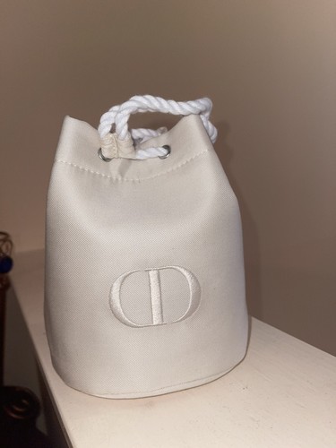 DIOR Drawstring Cosmetic Makeup Pouch Bag - Beige | eBay