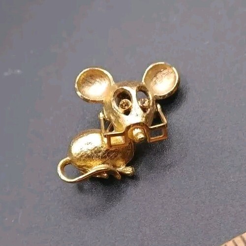 Vintage Avon Rhinestone Mouse With Glasses Goldtone Brooch Pin | eBay