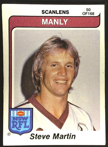 1980 #50 Steve Martin Manly Sea Eagles Scanlens rugby league NRL card ...