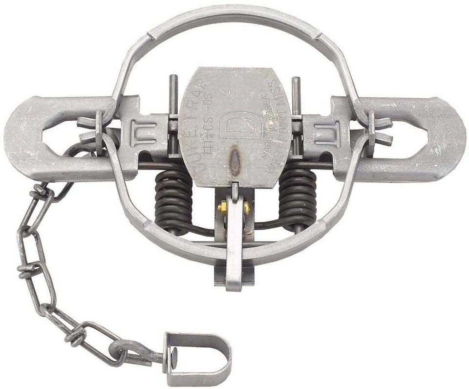 (PACK 1) Duke # 1 3/4 OFFSET Coil Spring Traps 0476 Coyote Bobcat Fox ...