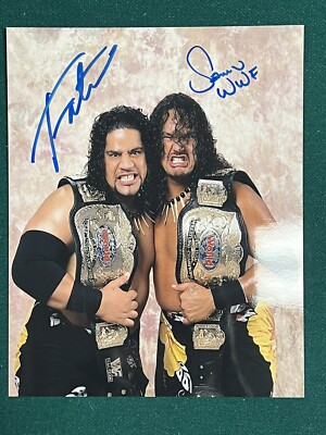 AUTOGRAPHED 8x10 Headshrinkers WWF Posed Photo Samu Fatu Rikishi WWE ...