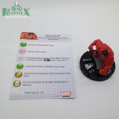 Heroclix Deadpool set Red Hulk #033 Rare figure w/card! | eBay