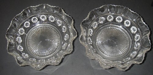 2 Davidson Glass BLACKBERRT PRUNT Pattern 269 Dessert Bowl Clear Art ...