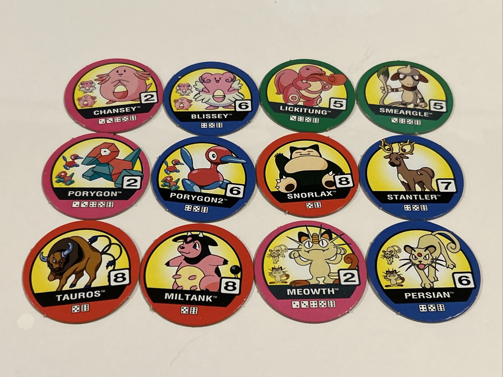 2001 Pokemon Master Trainer Johto Board Game Pieces Lot 12 Pogs Normal ...