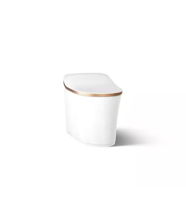 Kohler Eir Intelligent Dual Flush Elongated Toilet White w/Sunrise Gold ...