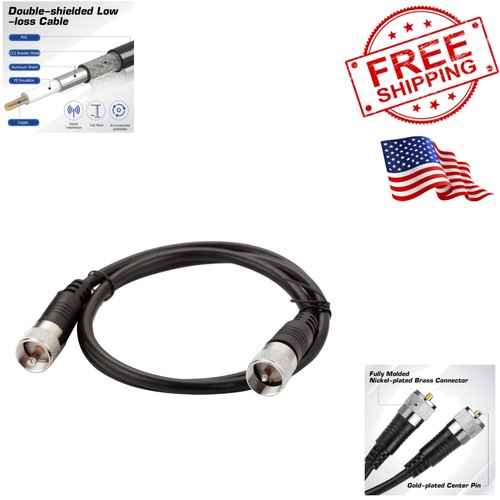 CB Coax Cable, RG8x Coaxial Cable 3ft, UHF PL259 Male to Male Low Loss ...