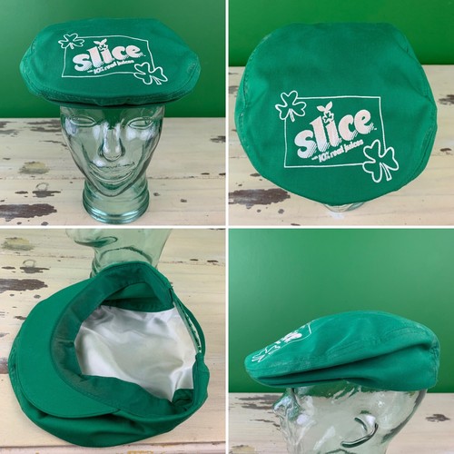 SLICE - Vtg 1980s Green St Pats Patrick’s Day Shamrock Cabbie Hat Soda ...