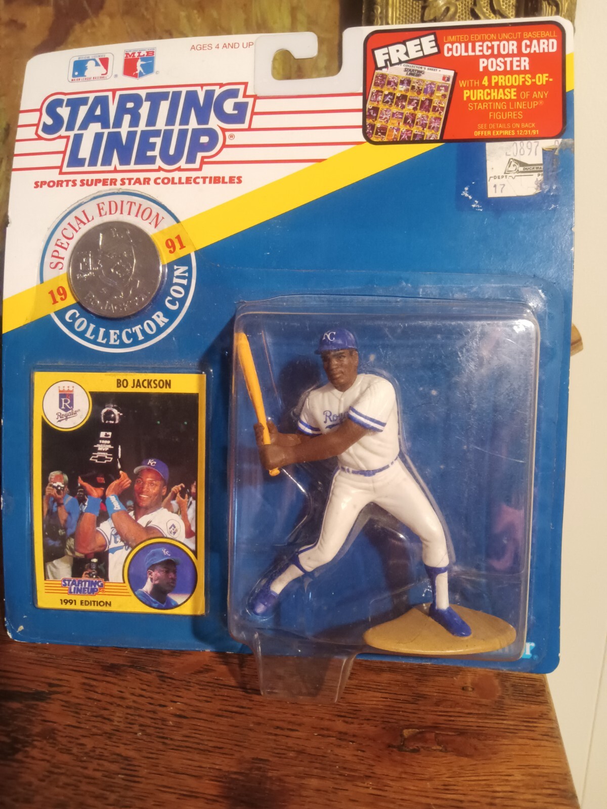 1991 KENNER STARTING LINEUP – BO JACKSON of the KANSAS CITY ROYALS ...