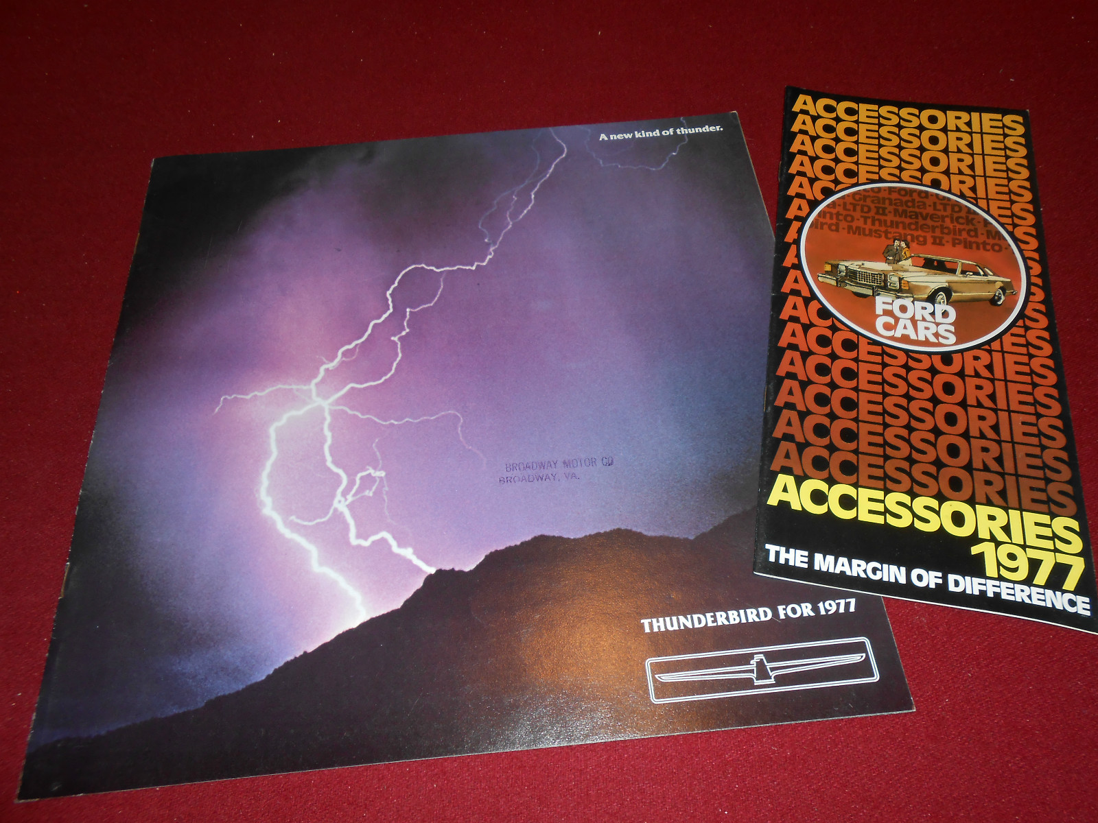 1977 FORD THUNDERBIRD BROCHURE + '77 T-BIRD TOWN LANDAU CATALOG / 2 for ...