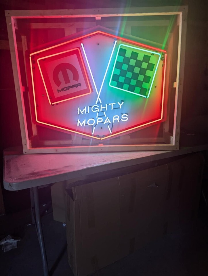 Mopar Neon Sign / Racing / Mopar Flags / Dealership / Man Cave / Garage ...
