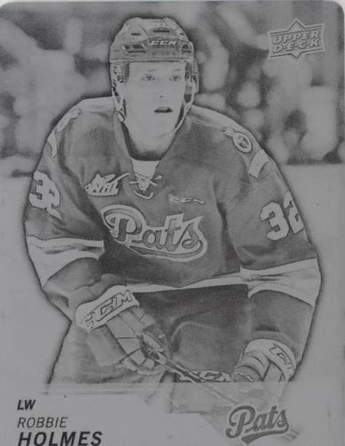 2018-19 Upper Deck CHL - Robbie Holmes #276 Printing Plate Black /1 (RC ...