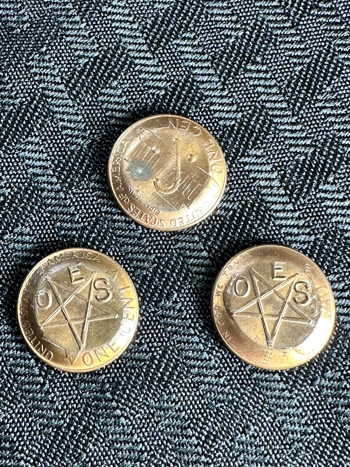 3-Order of The Eastern Star-Pressed Pennies Mason Coins Token Lincoln Cent | eBay