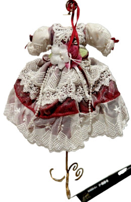 VTG Ornament Red/ White Wire Dress Form With Lace 12" tall, 1980th, | eBay