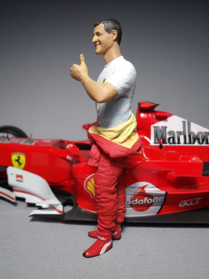 1/18 FIGURE MICHAEL SCHUMACHER VROOM PAINTED HOT WHEELS MATTEL ...