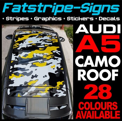 fits AUDI A5 CAMO ROOF GRAPHICS STRIPES STICKERS DECALS COUPE SPORTBACK ...