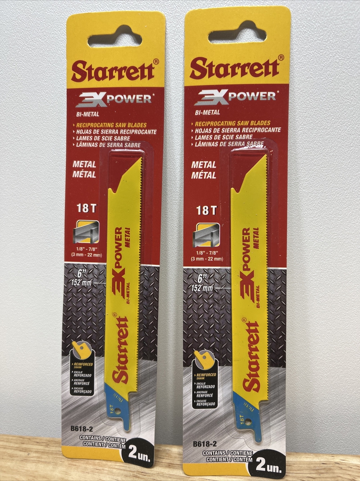 Lot x2 x2 Starrett 3x power Bi Metal 18T B618-2 6" 152mm Reciprocating ...