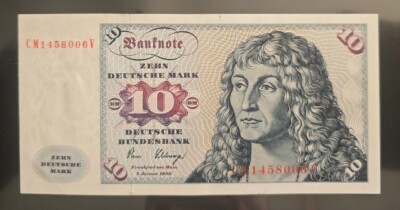 DM 10 Deutsche Mark Schein Banknote von 1980, Serie CM/V - Bankfrisch ...