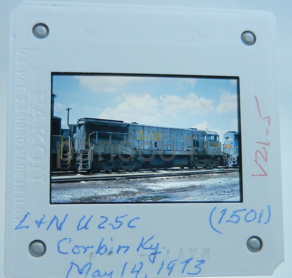 RR TRAIN Slide L&N Louisville & Nashville GE U25C #1501 Corbin KY 1973 ...