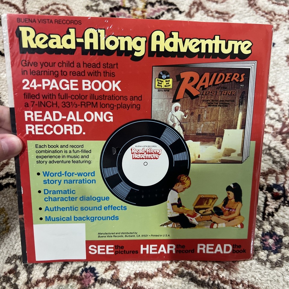 1981 RAIDERS OF THE LOST ARK Indiana Jones Read-Along Book with record ...
