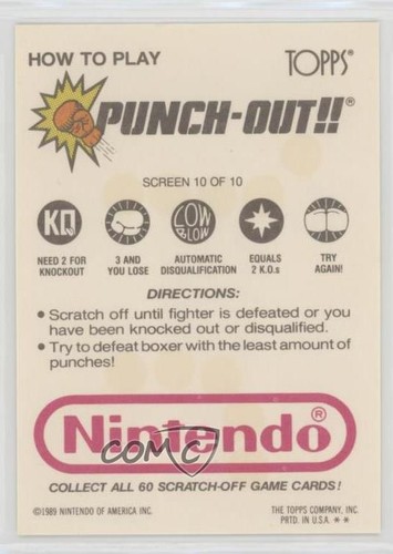 1989 Topps Nintendo Scratch-Off Game Punch Out!! Mr Sandman #10 0lk4 | eBay
