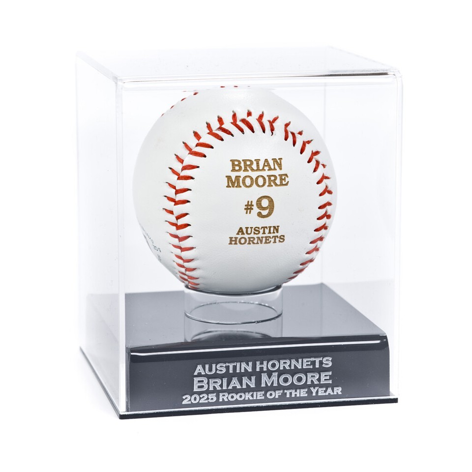 Custom Engraved Baseball Display Case, Ball Holder, Home Run, Sports ...