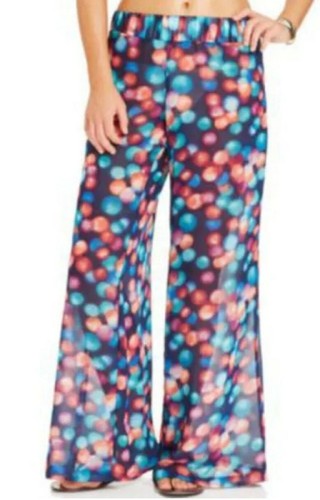 Bar III Swim Cover Up Polka Doti Dot Print Sheer Chiffon Hipster Pants ...