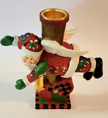 Christmas Candle Stick Santa 5 inch | eBay