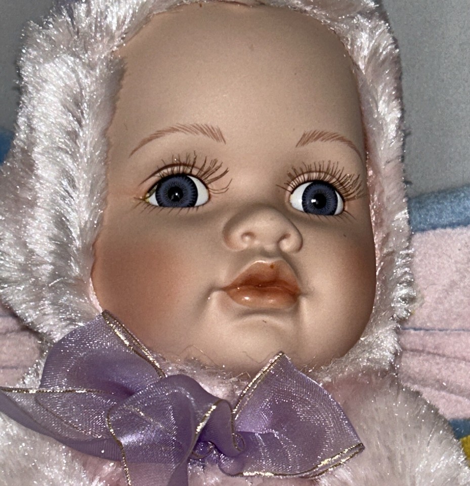 Geppeddo Cuddle Kids Butterfly Baby Plush Doll Porcelain Face 2003 Pink ...