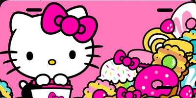Hello Kitty, License Plate New Car Tag Metal Aluminum, USA, Pink | eBay
