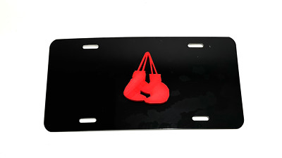 Boxing with Gloves in 3d - Black with RED License plate INSERT - I love ...