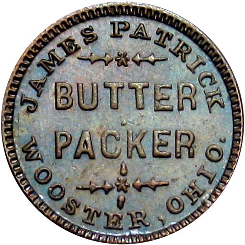 Wooster Ohio Civil War Token James Patrick Butter Packer Single Variety ...